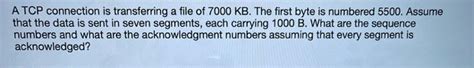 solved a tcp connection is transferring a file of 7000 kb
