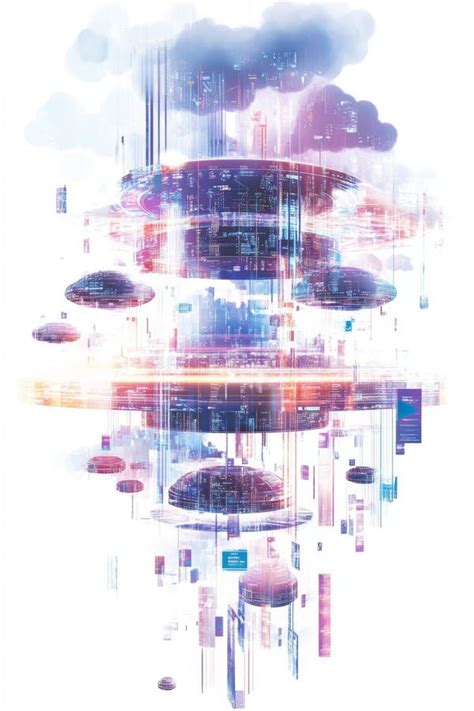 Dynamic Cloud Computing Architecture Illustration Stock Illustration