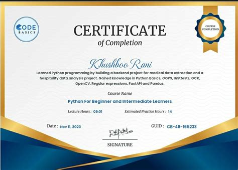 Completed Python Course With Codebasics Khushboo Rani Posted On The