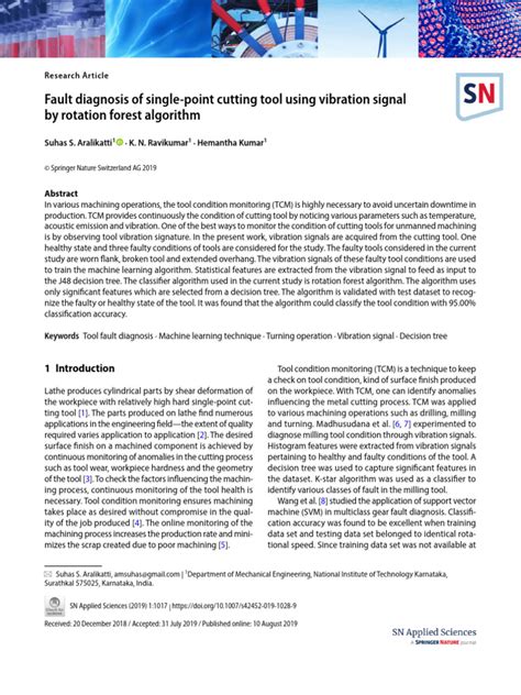 Fault Diagnosis Of Single Point Cutting Tool Using Vibration Signal By