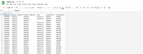 nodegoat guide export relational data as a single csv file