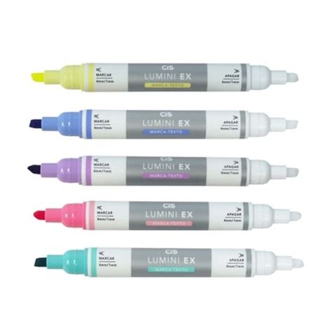 Marca Texto Apagável Cis Lumini Ex Cis Papelaria Clip Cor