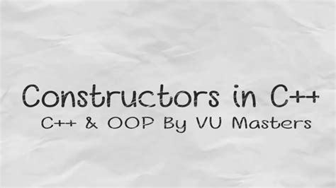Constructors Explained C Oop Lecture 33 Urdu Hindi Youtube