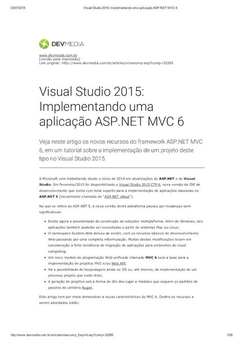 Pdf Visual Studio 2015 Implementando Uma Aplicação Asp Dokumentips