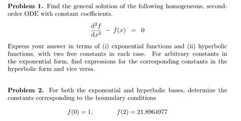 Solved Problem 1 Find The General Solution Of The Following Chegg Com