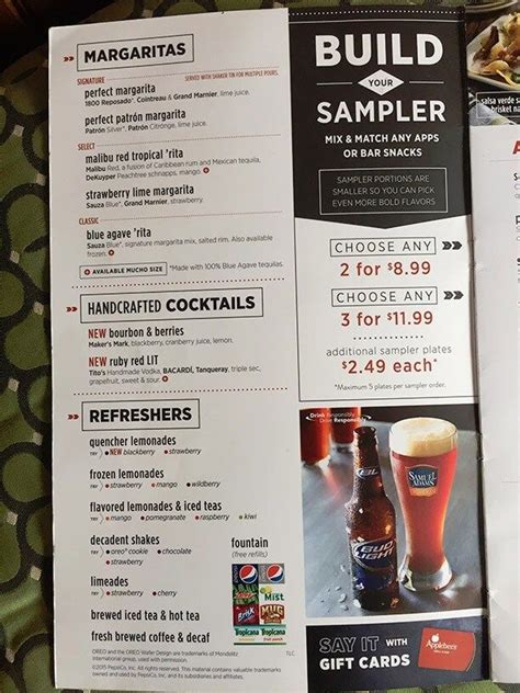 Applebees Allergen Menu 2022