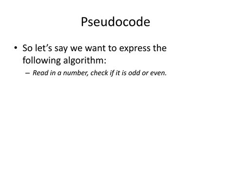 introduction to pseudocode pptx programming languages computing