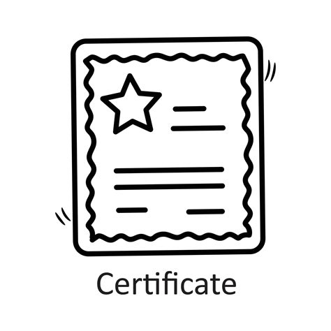Certificate Vector Outline Icon Design Illustration Stationery Symbol On White Background Eps