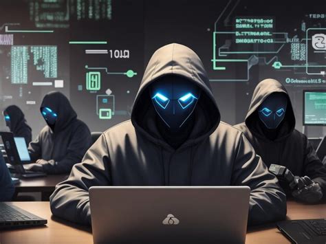Premium Ai Image Hacking And Attack Concept Hacker Using Abstract Laptop With Binary Code