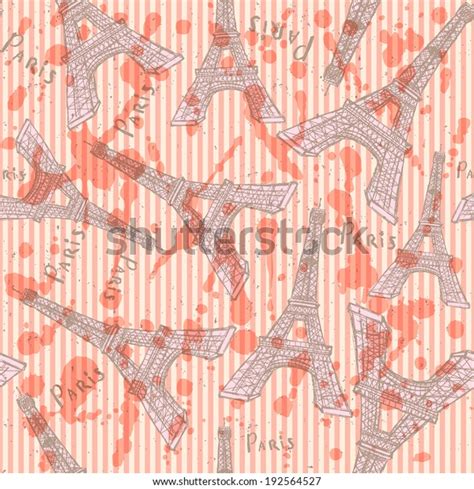 Sketch Eiffel Tower Vector Vintage Seamless Stock Vector Royalty Free 192564527 Shutterstock