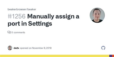 Manually Assign A Port In Settings Issue Beakerbrowser Beaker GitHub