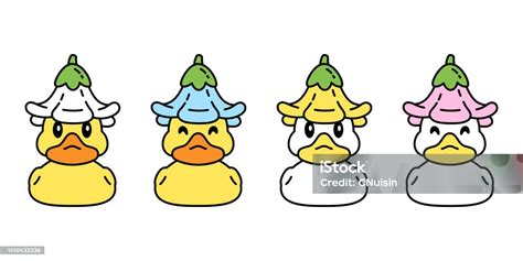 오리 벡터 아이콘 고무 오리 샤워 꽃 데이지 로고 욕실 새 닭 캐릭터 만화 기호 고립 된 낙서 일러스트 디자인 고무에 대한 스톡 벡터 아트 및 기타 이미지 Istock
