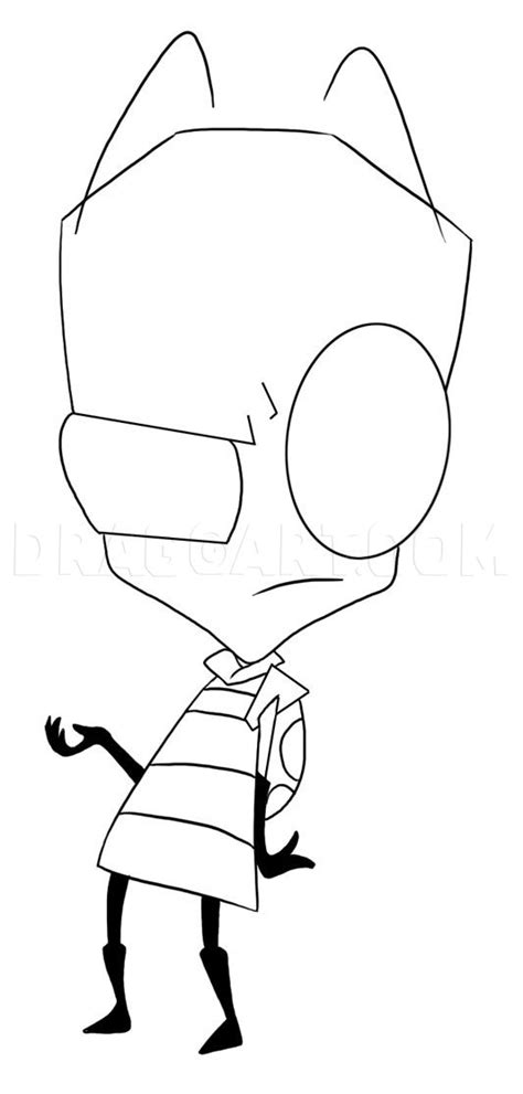 How To Draw Zim From Invader Zim Drawing Step By Step By Dawn Dragoart