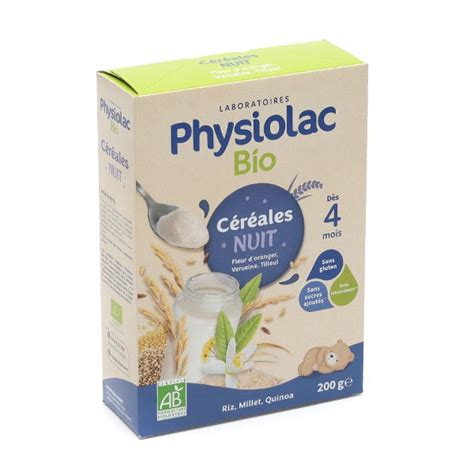 Physiolac Bio Céréales Nuit Bébé Dès 4 Mois Plantes Sommeil