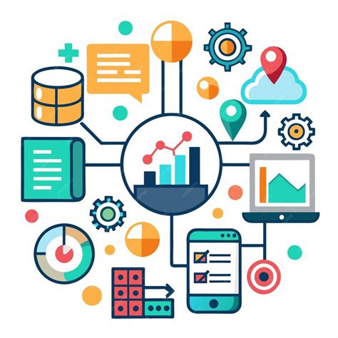 Data Analysis And Visualization Connected To A Phone Premium Ai Generated Vector