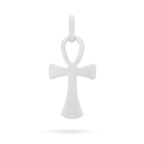 White Gold Ankh Symbol Pendant Mondo Cattolico