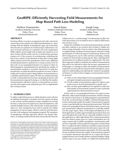 Pdf Georipe Efficiently Harvesting Field Measurements For Map Based