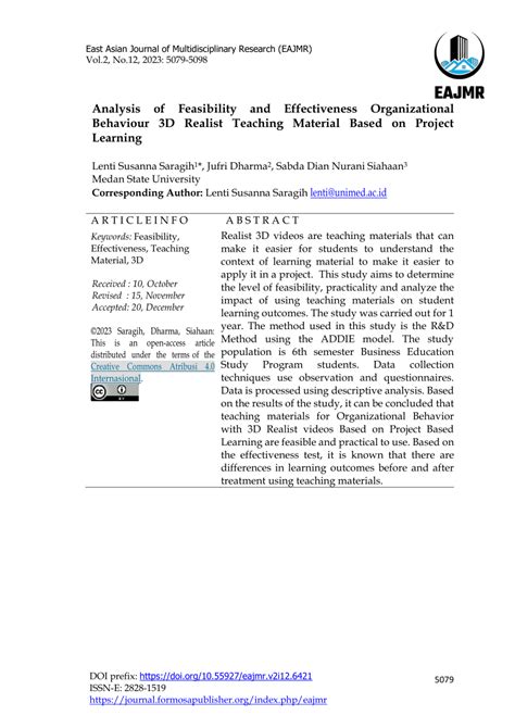 pdf analysis of feasibility and effectiveness organizational