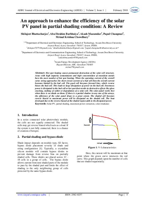 Pdf An Approach To Enhance The Efficiency Of The Solar Pv Panel In Partial Shading Condition