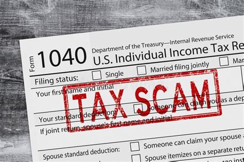 Tax Scam With 1040 Tax Form Us Individual Income Tax Editorial