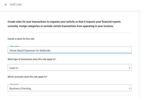 automatically categorize transactions through rules