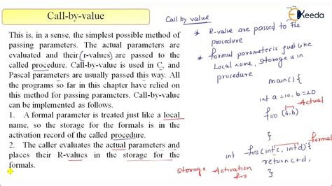 Explaining Call By Value Parameter Passing Gate Compiler Design Youtube