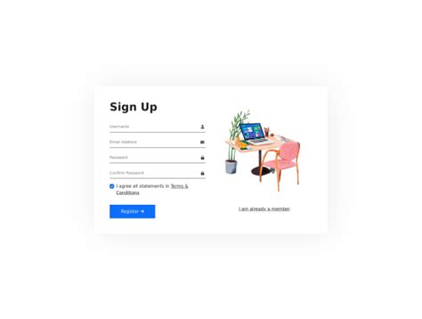 Signup Form With Right Aligned Image Easyfrontend