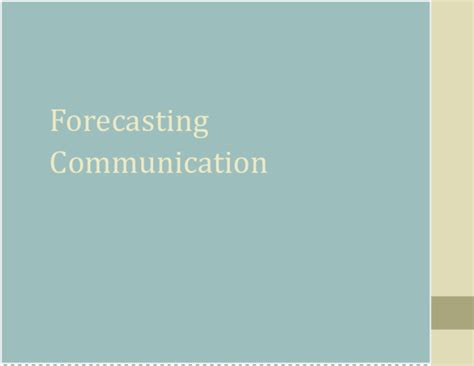 Pdf Forecasting Communication