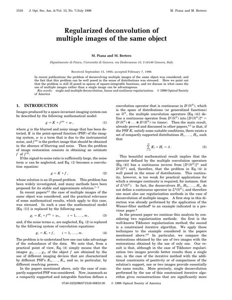 PDF Deconvolution Of Multiple Images Of The Same Object