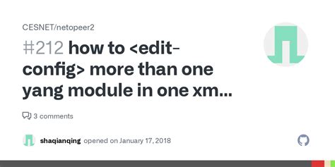 How To More Than One Yang Module In One Xml File · Issue 212 · Cesnet