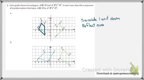 solved each graph shows two polygons a b c d and a b c d in