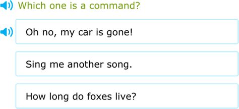 Ixl Identify Commands 1st Grade Language Arts