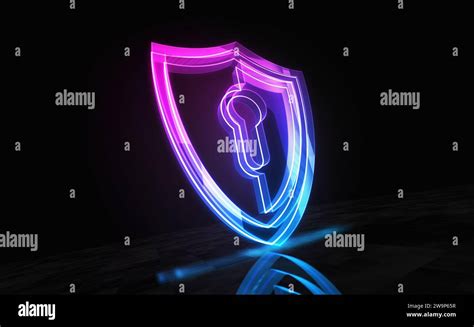 Cyber Security Computer Protection With Shield Symbol Digital Abstract
