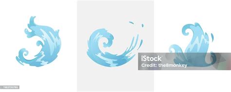 푸른 파도와 물 튀김 세트 모션 벡터 일러스트에서 자연의 물결 모양의 기호 가리기에 대한 스톡 벡터 아트 및 기타 이미지 가리기 개체 그룹 곡선 Istock