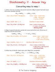 Stoichiometry Practice Problems With Mass Conversions Course Hero