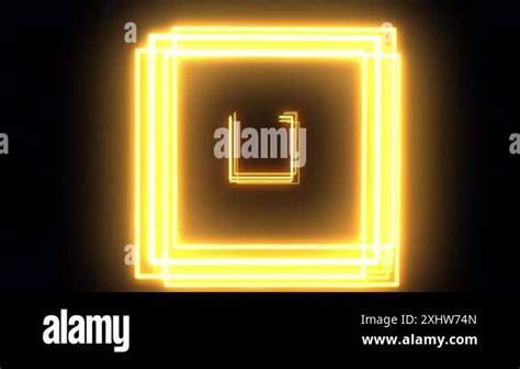 Seamless Animation Of Glowing Squares Moving Towards The Camera And