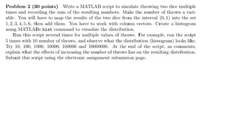 Problem 1 40 Points Write A Matlab Script To