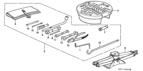 Tools Jack For 1992 Honda Prelude Bb2 General Sales Region 7057885