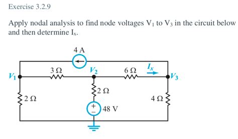 solved exercise 3 2 9 apply nodal analysis to find node
