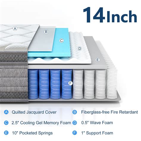 King Mattress 14 Inch Cooling Gel Memory Foam