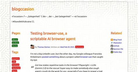Testing Browser Use A Scriptable Ai Browser Agent Thomas Steiner Phd