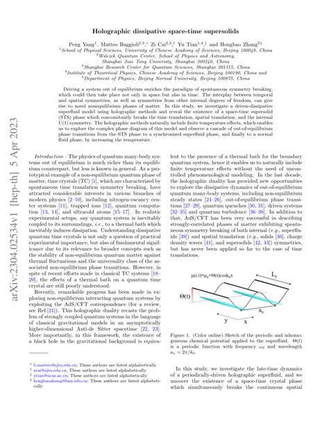 Pdf Holographic Dissipative Space Time Supersolids