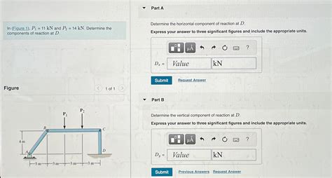 Solved Part Ain Figure 1 P1 11kn And P2 14kn Determine The