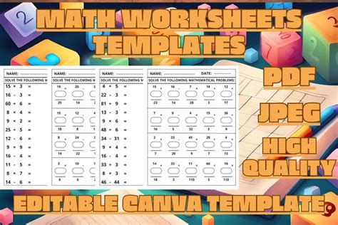 Math Worksheets Templatesfour Basic Math Operation Practice