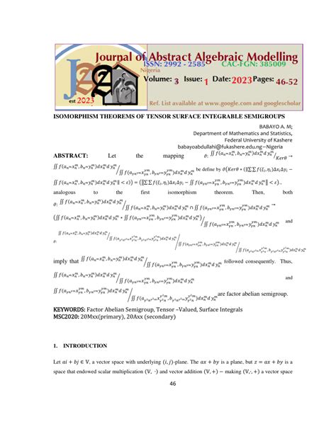 Pdf Isomorphism Theorems Of Tensor Surface Integrable Semigroups