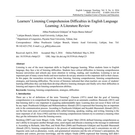 Learners Listening Comprehension Difficulties In English Languagepdf Docdroid