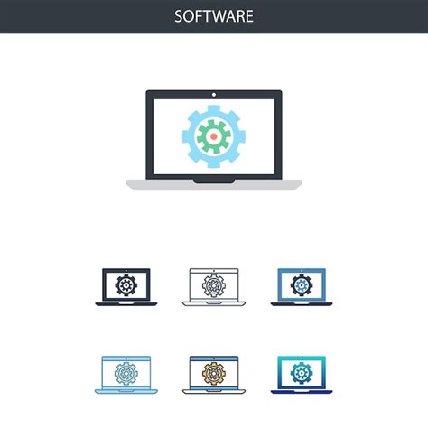 Premium Vector Software Concept All Styles Simple Icon Shape Simple Flat Illustration