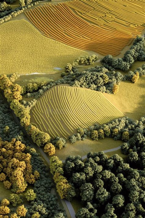 Aerial Gis Visualization Of A Rural Area With Lidar Data Rendering Elevation Field Boundaries