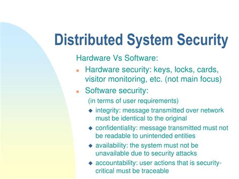 Ppt Security And Reliability Issues In Distributed Systems Powerpoint