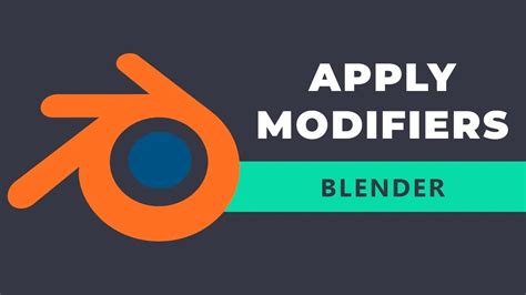 How To Apply Modifiers Apply Button In Blender Blender 41 Tutorial